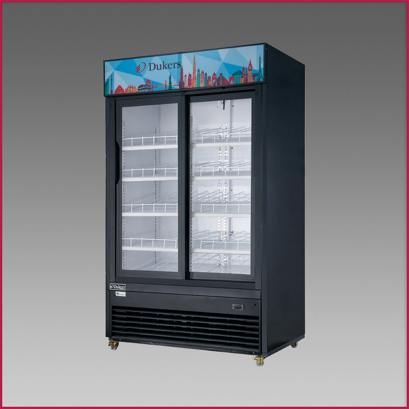 Dukers Double Sliding Door Merchandiser Refrigerator DSM-32SR – Oliver ...